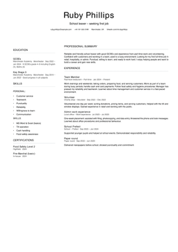 9+ School Leaver CV Templates | Modern CV