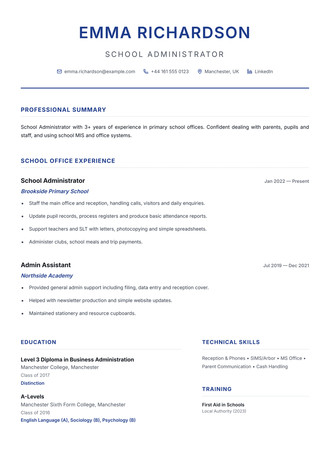 20+ Free School Administrator CV Templates | Modern CV