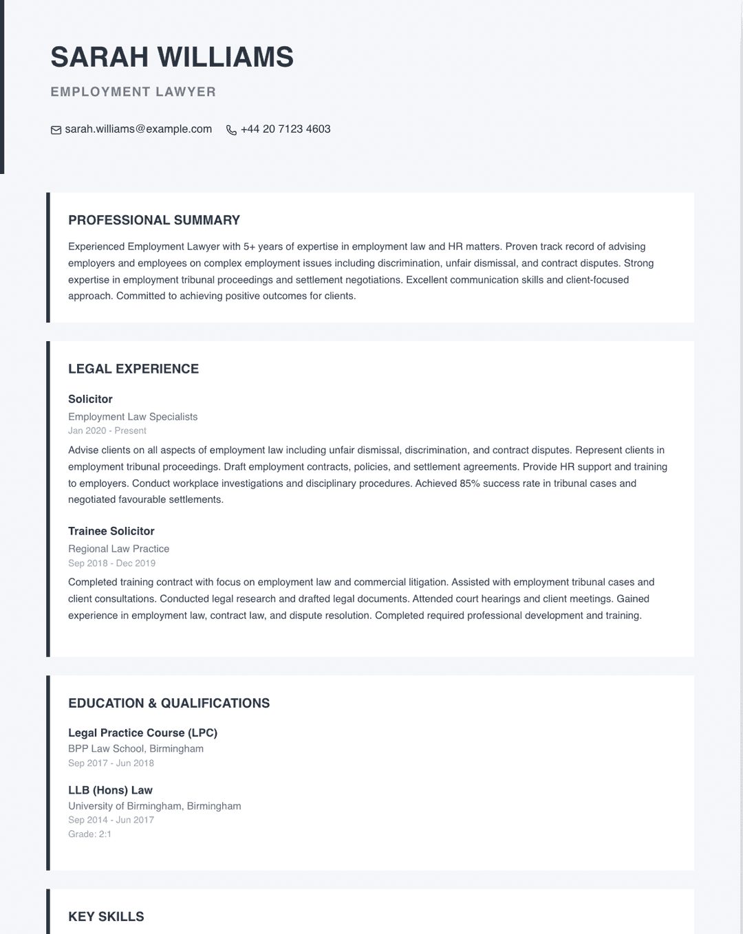Free Legal CV Templates | Professional Lawyer Resume Templates | Modern CV