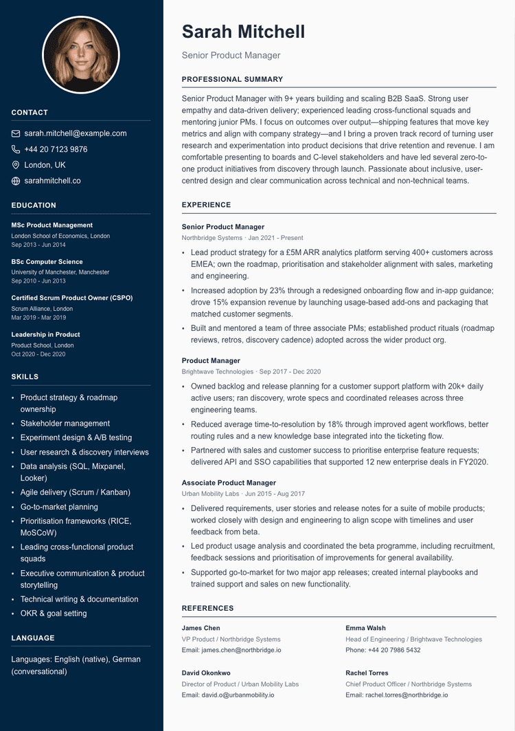 Free Student CV Templates | Professional Student Resume Templates ...