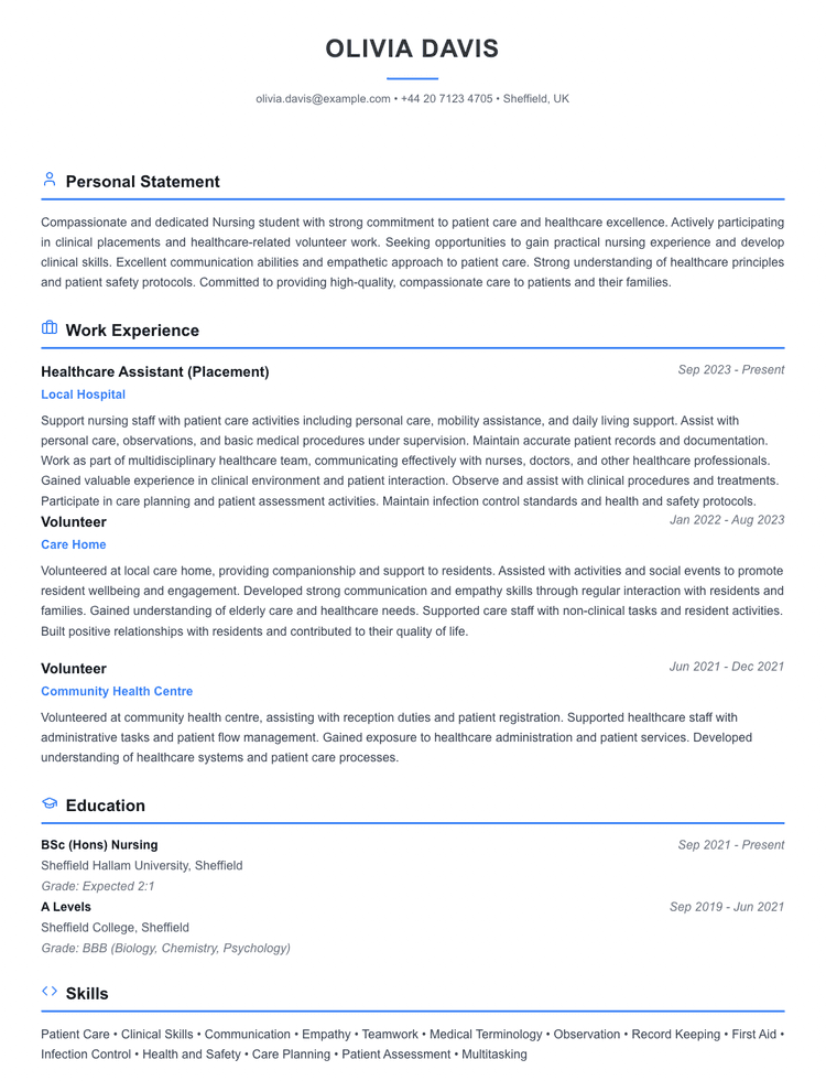 Free Student CV Templates | Professional Student Resume Templates ...